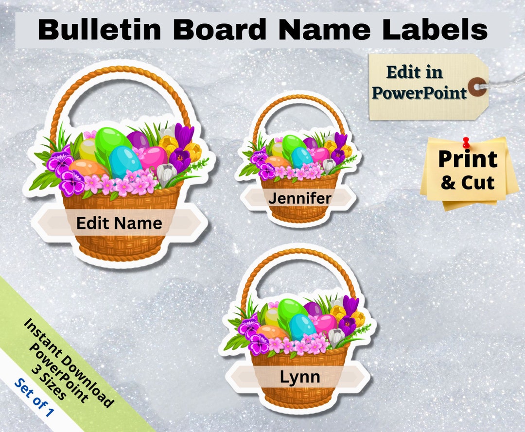 Easter Basket Name Tags: Editable Classroom Decor (digital Download) - Etsy