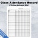Printable Class Record PDF, Editable Attendance Log, Fillable ...