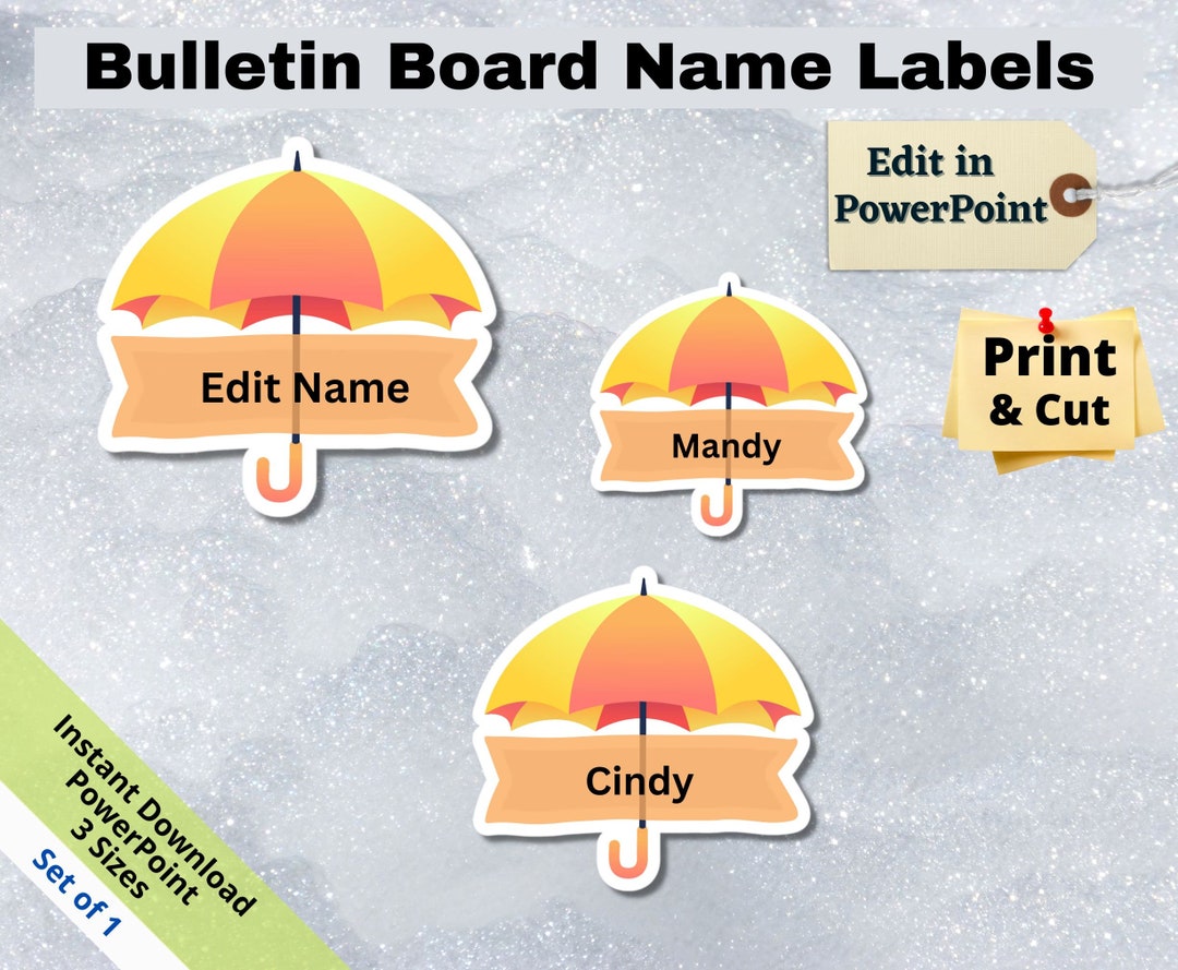 Yellow Orange Umbrella, Editable Student Name Tags PRINTABLES ...