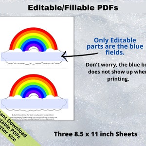 Rainbow Cloud, Editable Student Name Tags PRINTABLES, Classroom ...