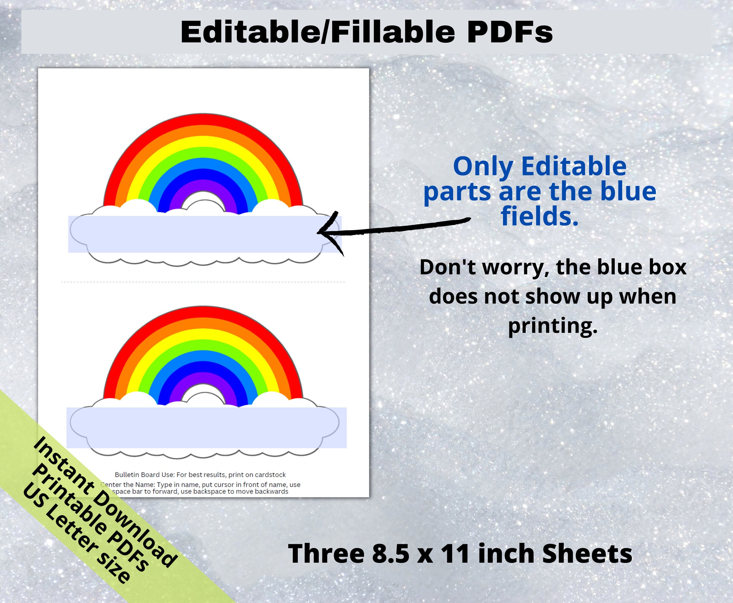 Rainbow Cloud, Editable Student Name Tags PRINTABLES, Classroom ...