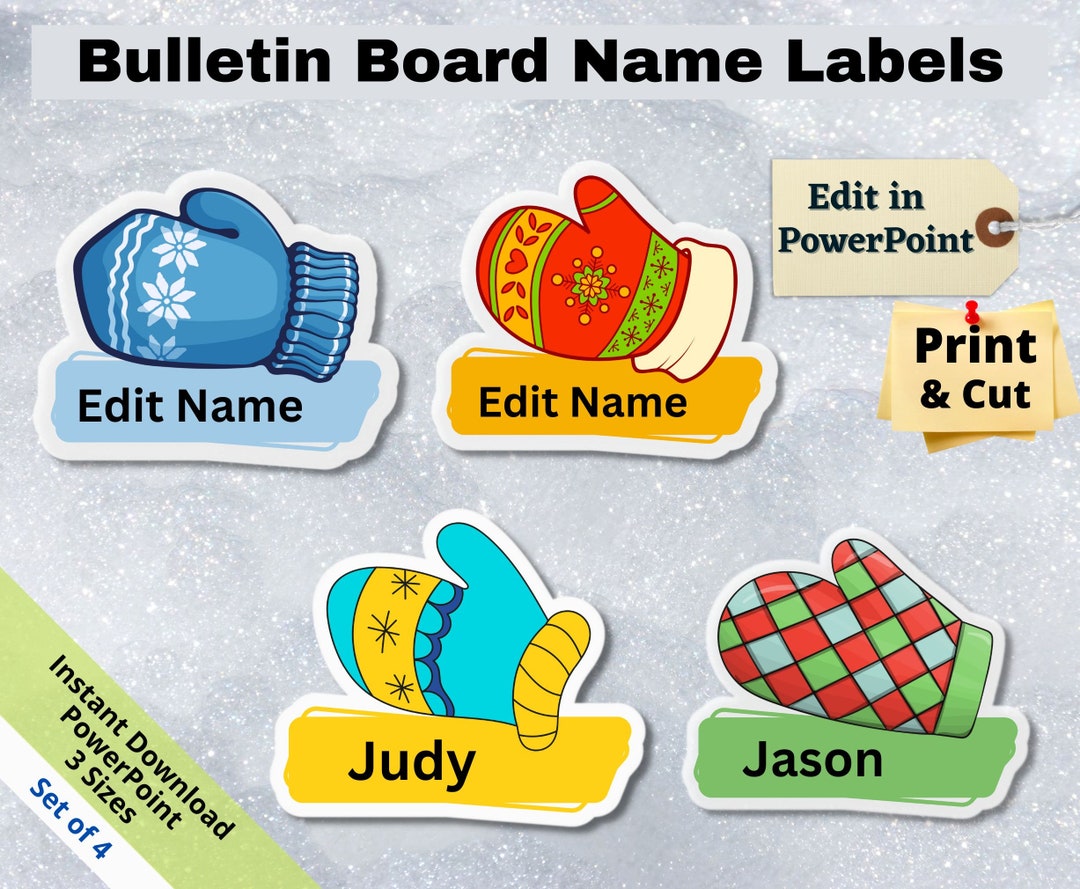 Winter Mittens, Editable Student Name Tags PRINTABLES, Classroom ...