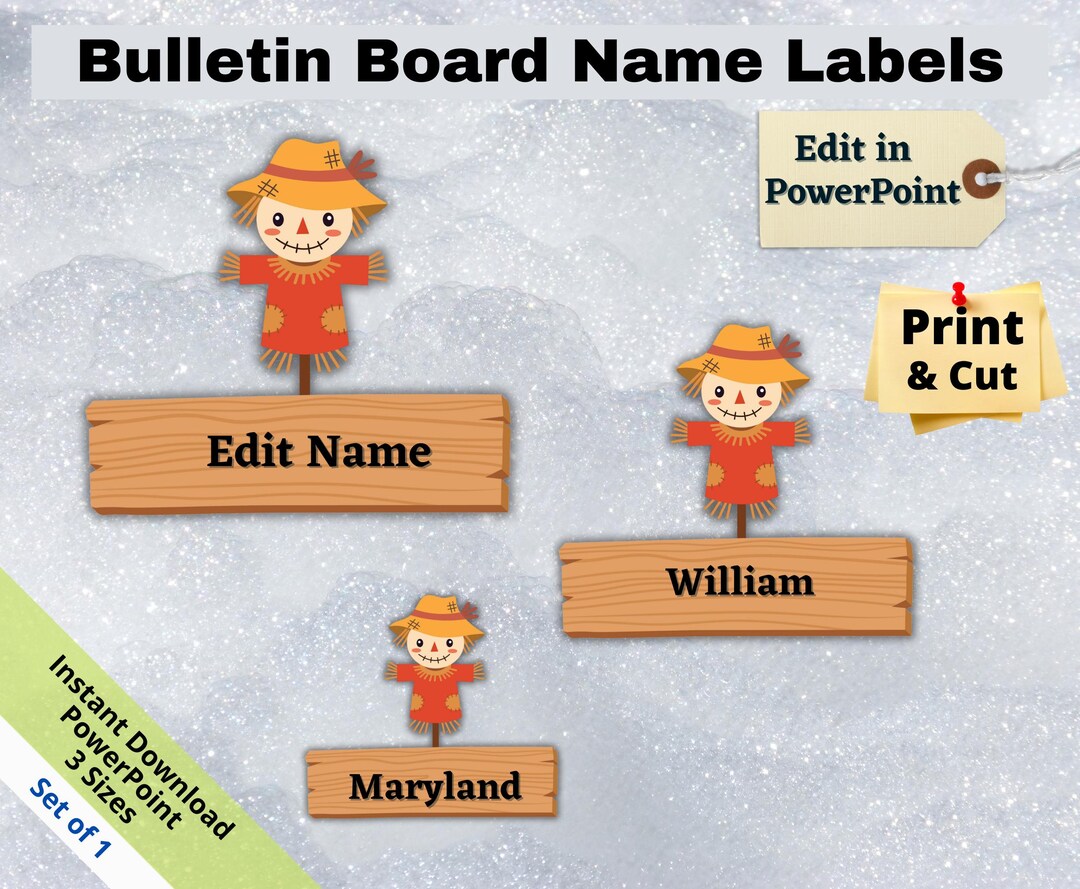 Scarecrow Name Tags: Editable Classroom Decor (powerpoint File) - Etsy