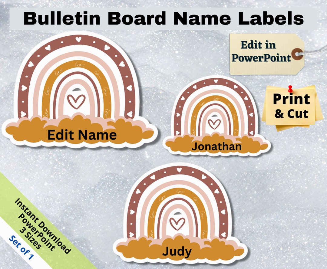 Editable Student Name Tags PRINTABLES Boho Rainbow Classroom - Etsy