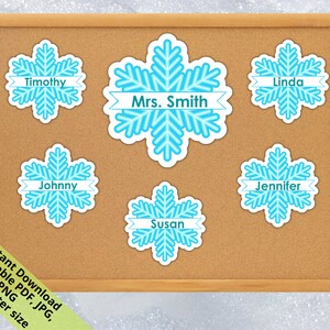 Snowflake Winter, Editable Student Name Tags PRINTABLES, Classroom ...