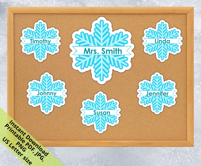 Snowflake Winter, Editable Student Name Tags PRINTABLES, Classroom ...
