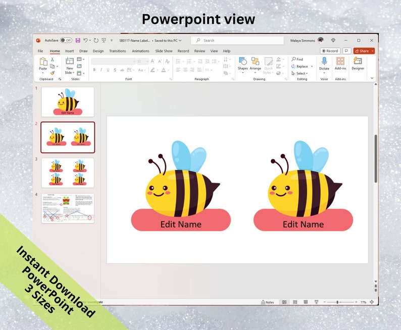 Spelling Bee Name Tags: Editable Classroom Decor (powerpoint, Digital ...