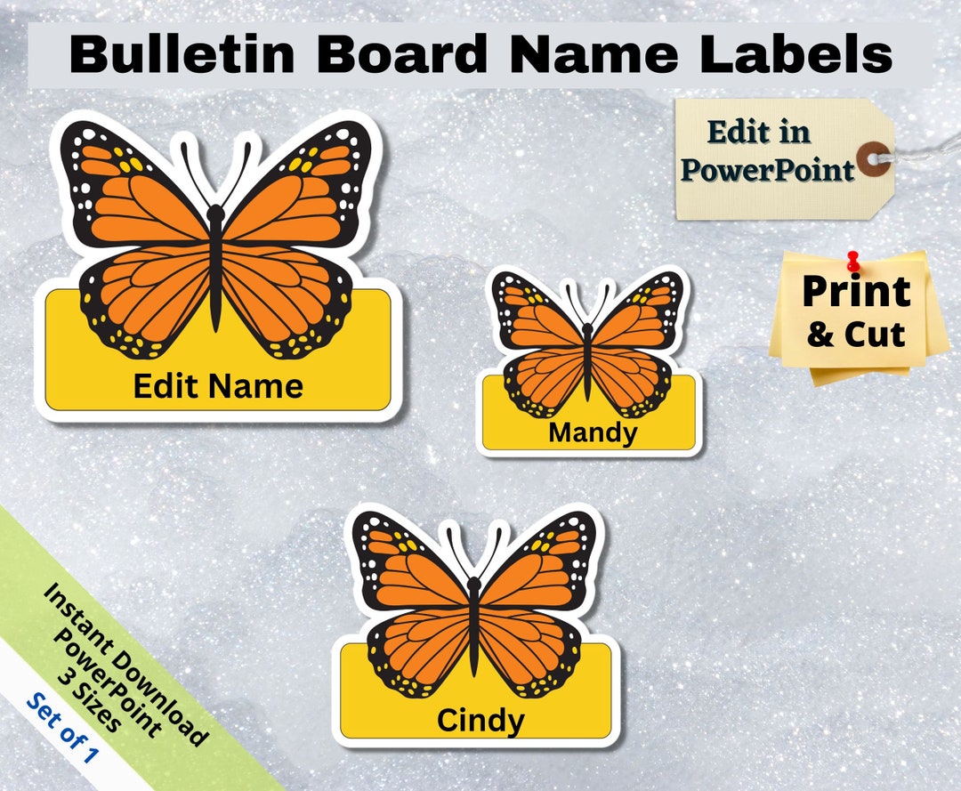 Monarch Butterfly, Editable Student Name Tags PRINTABLES, Classroom ...