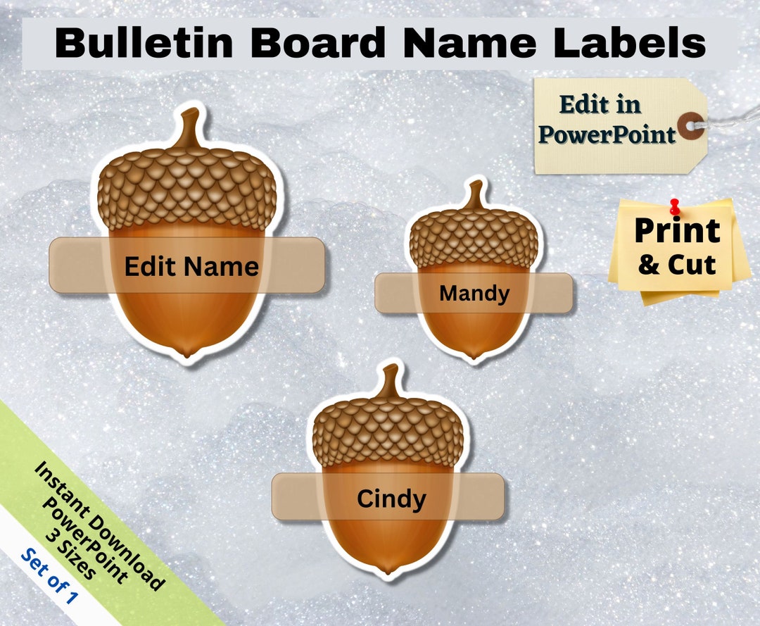 Acorn, Editable Student Name Tags PRINTABLES, Classroom Bulletin Board ...