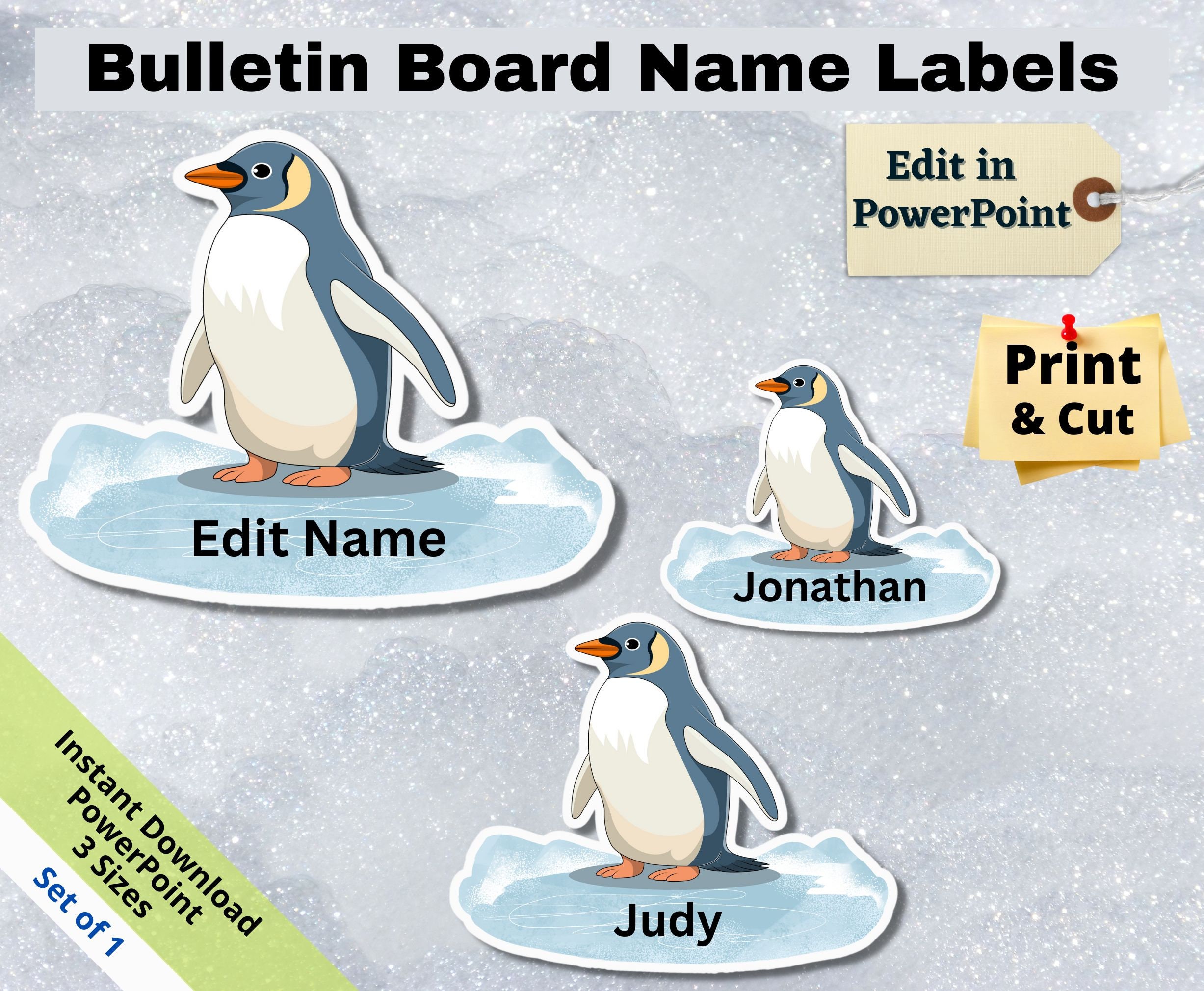 Emperor Penguin, Editable Student Name Tags PRINTABLES, Classroom ...