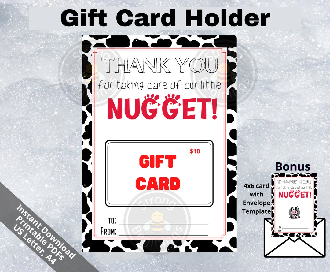 PRINTABLE Thank You for Taking Care of Our Little Chicken Nugget Gift ...