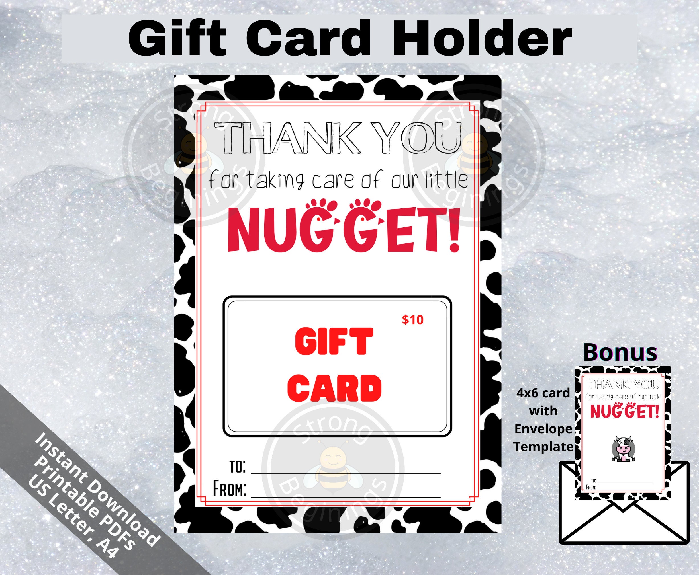 PRINTABLE Thank You for Taking Care of Our Little Chicken Nugget Gift ...