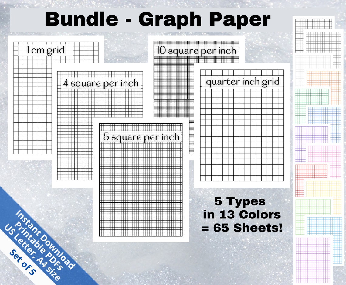 Printable Graph Paper PDF, Bundle Grid Paper, Digital Graph Paper ...