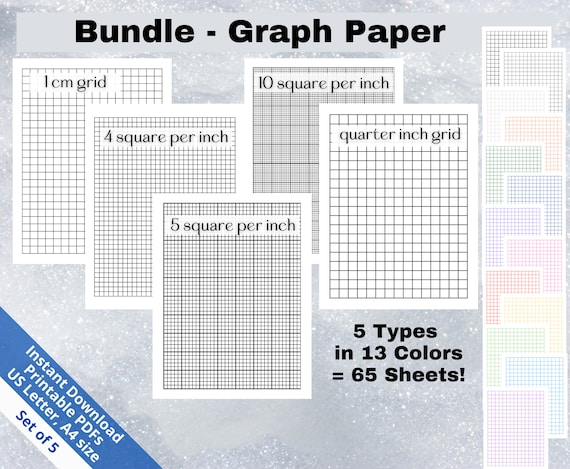 Printable Graph Paper PDF Bundle Grid Paper Digital Graph - Etsy Canada