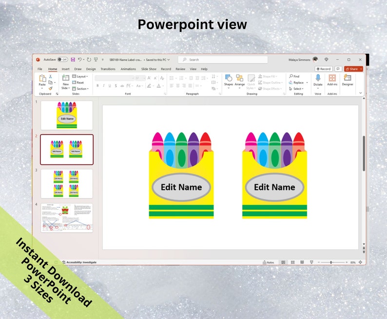 Crayon Name Tags: Editable Classroom Decor (powerpoint, Digital ...