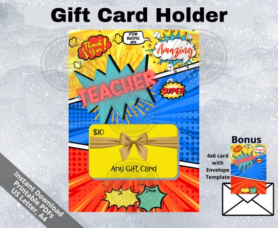 PRINTABLE Amazing Teacher Gift Card Holder Teacher Thank You | Etsy