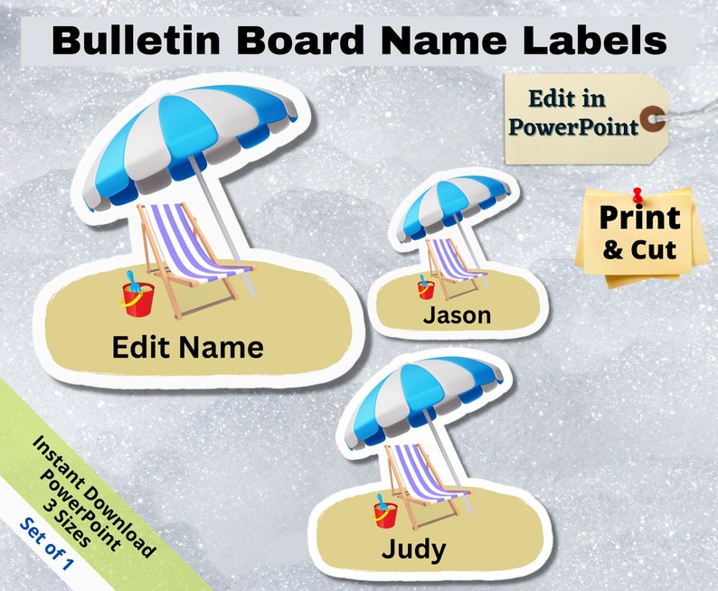 Sunny Beach Name Tags: Editable Classroom Decor (digital Download) - Etsy