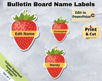 Editable Strawberry Desk Name Tags, Strawberry Classroom Decor Theme ...