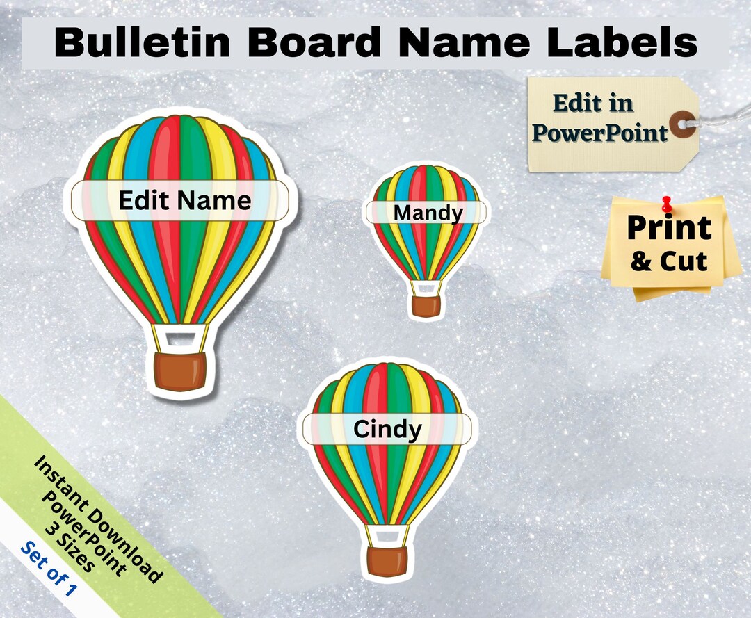 Hot Air Balloon, Editable Student Name Tags PRINTABLES, Classroom ...