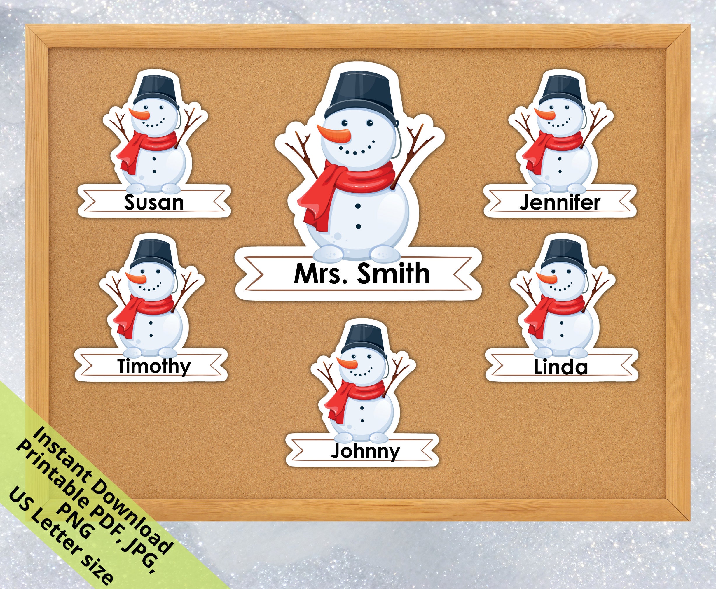 Snowman Winter, Editable Student Name Tags PRINTABLES, Classroom ...