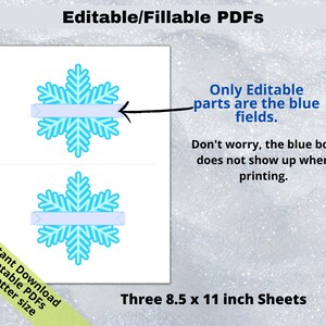 Snowflake Winter, Editable Student Name Tags PRINTABLES, Classroom ...