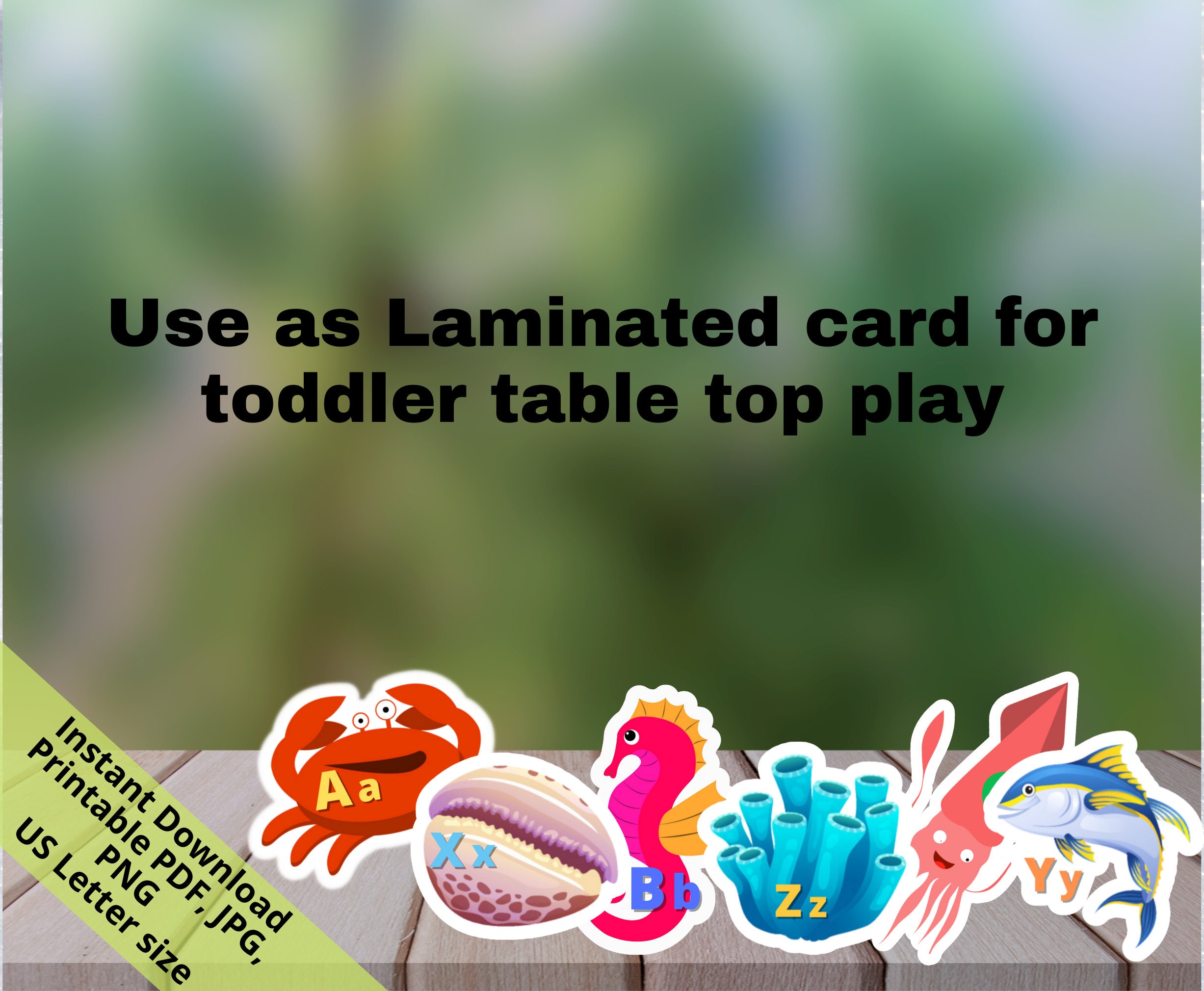 Sea Creatures Alphabets, Bulletin Board, Memory Cards, Bunting Letters ...