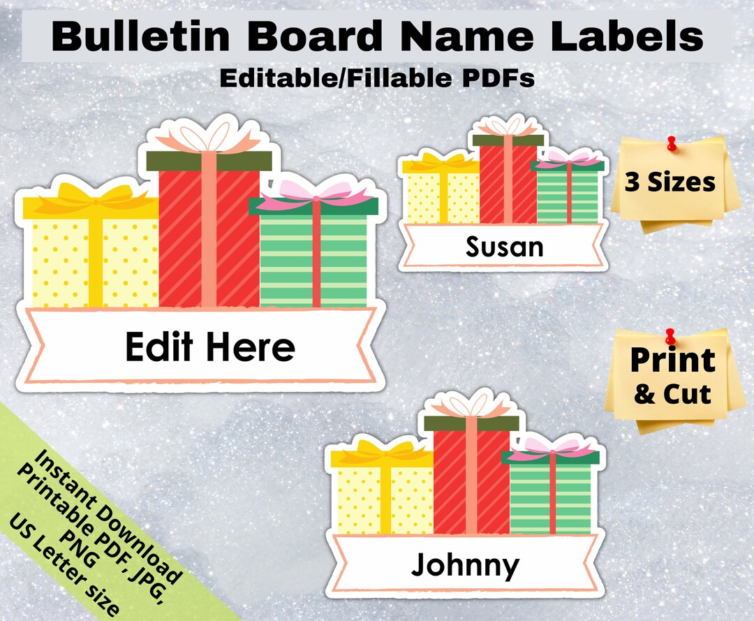 Christmas Presents, Editable Student Name Tags PRINTABLES, Classroom ...