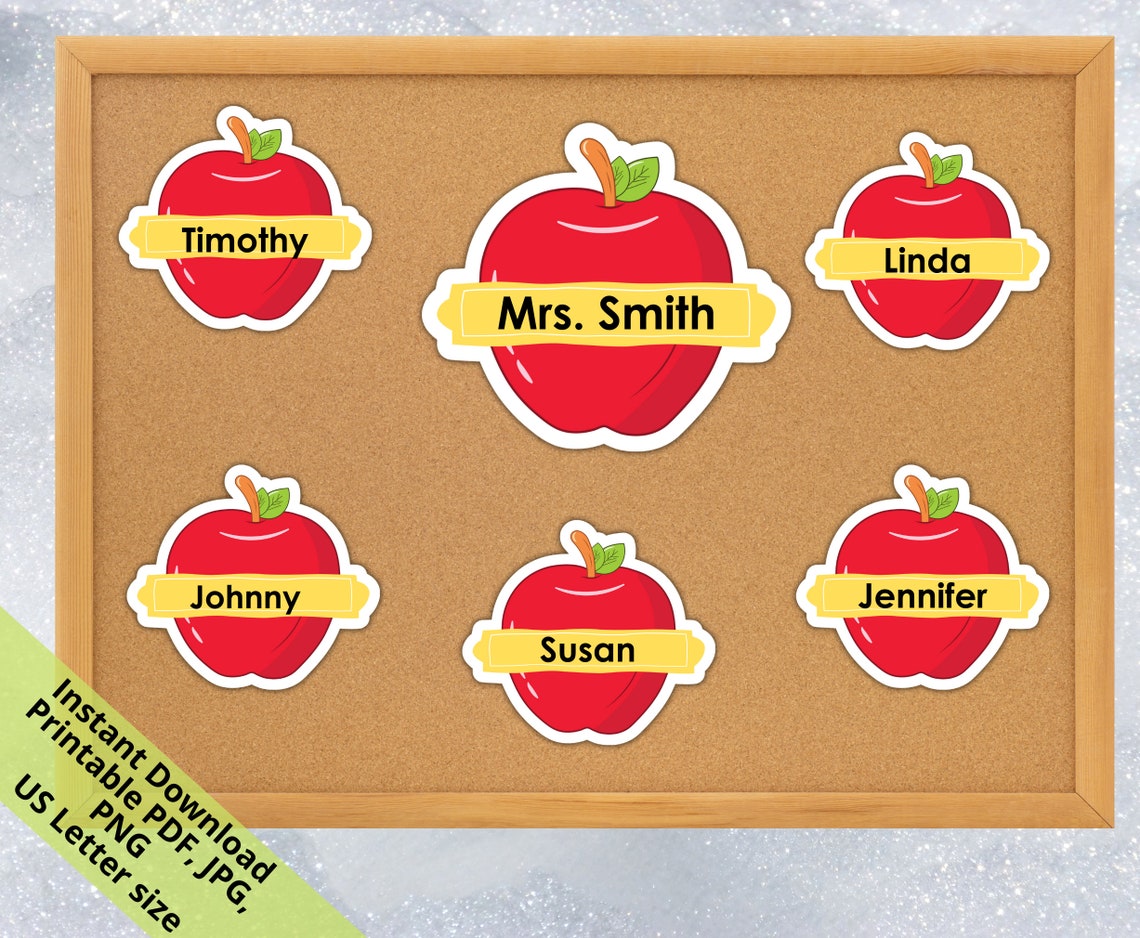 Red Apples Fall, Editable Student Name Tags PRINTABLES, Classroom ...