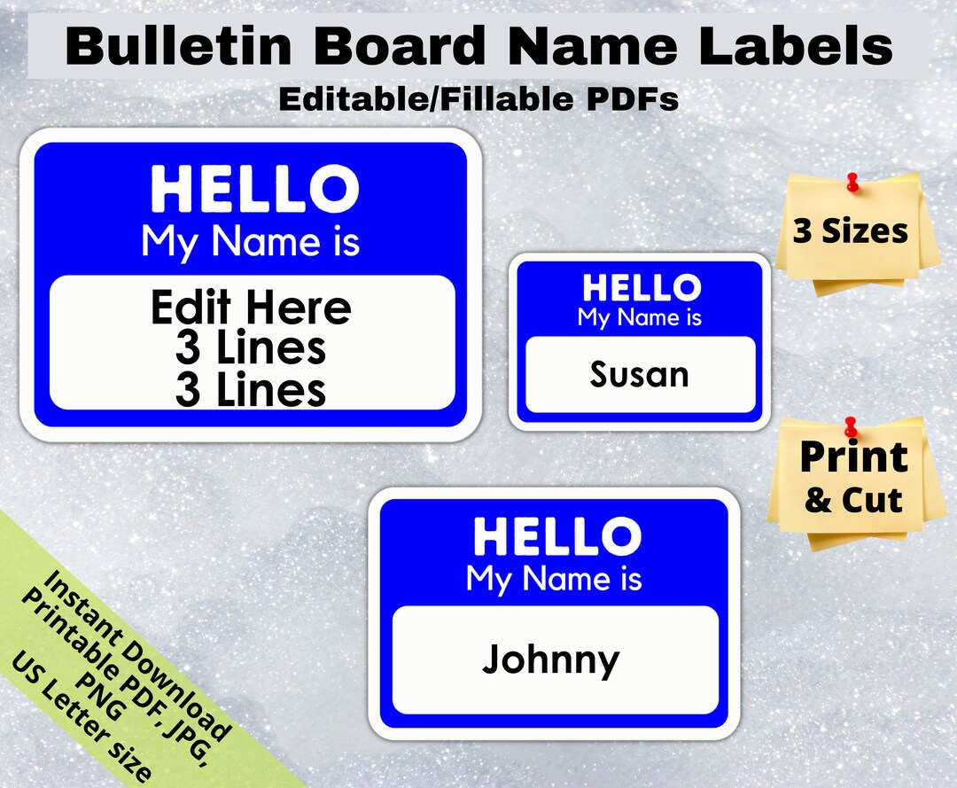 Blue Hello My Name Is, Editable Student Name Tags PRINTABLES, Classroom ...