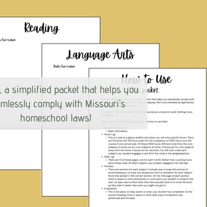 Printable Missouri Homeschool Portfolio and Hours Log - Etsy