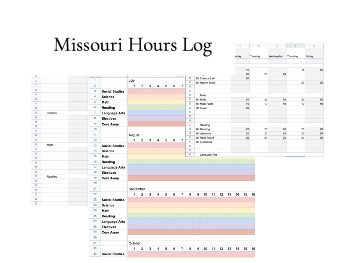 Editable Missouri Homeschool Hours Log - Etsy