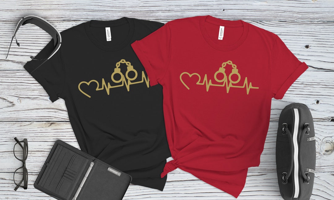 Correctional Heartbeat Shirt, Heartbeat Tshirt, Handcuff Shirt, Law ...