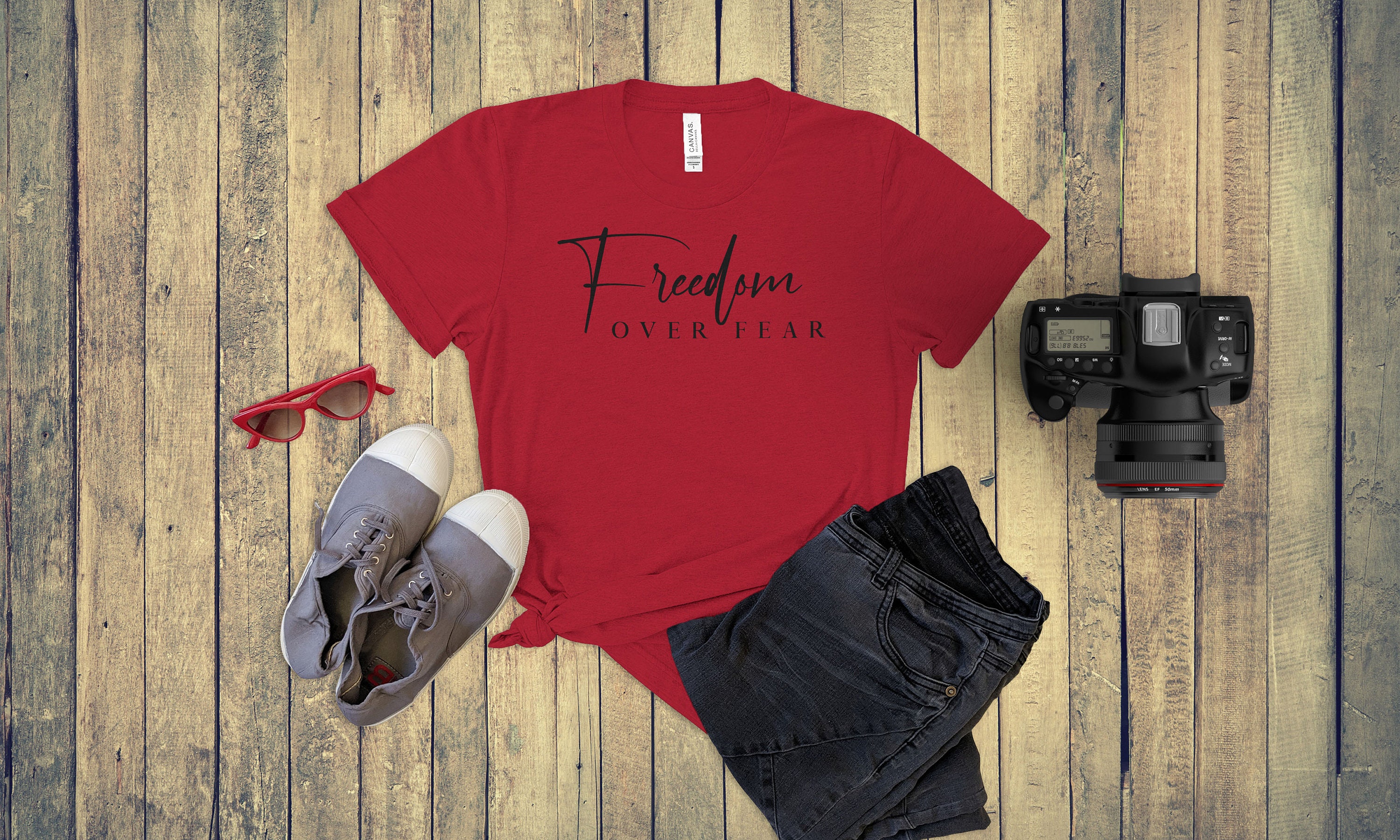 Freedom Over Fear Shirt, Freedom T-shirt, Motivational Shirt, Patriotic ...