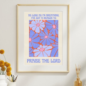Christian Printable Art Worship Music Girly Retro Reason to Praise Wall ...