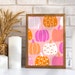 Printable Fall Wall Art Preppy Girly Orange Pink Pumpkins Pattern ...