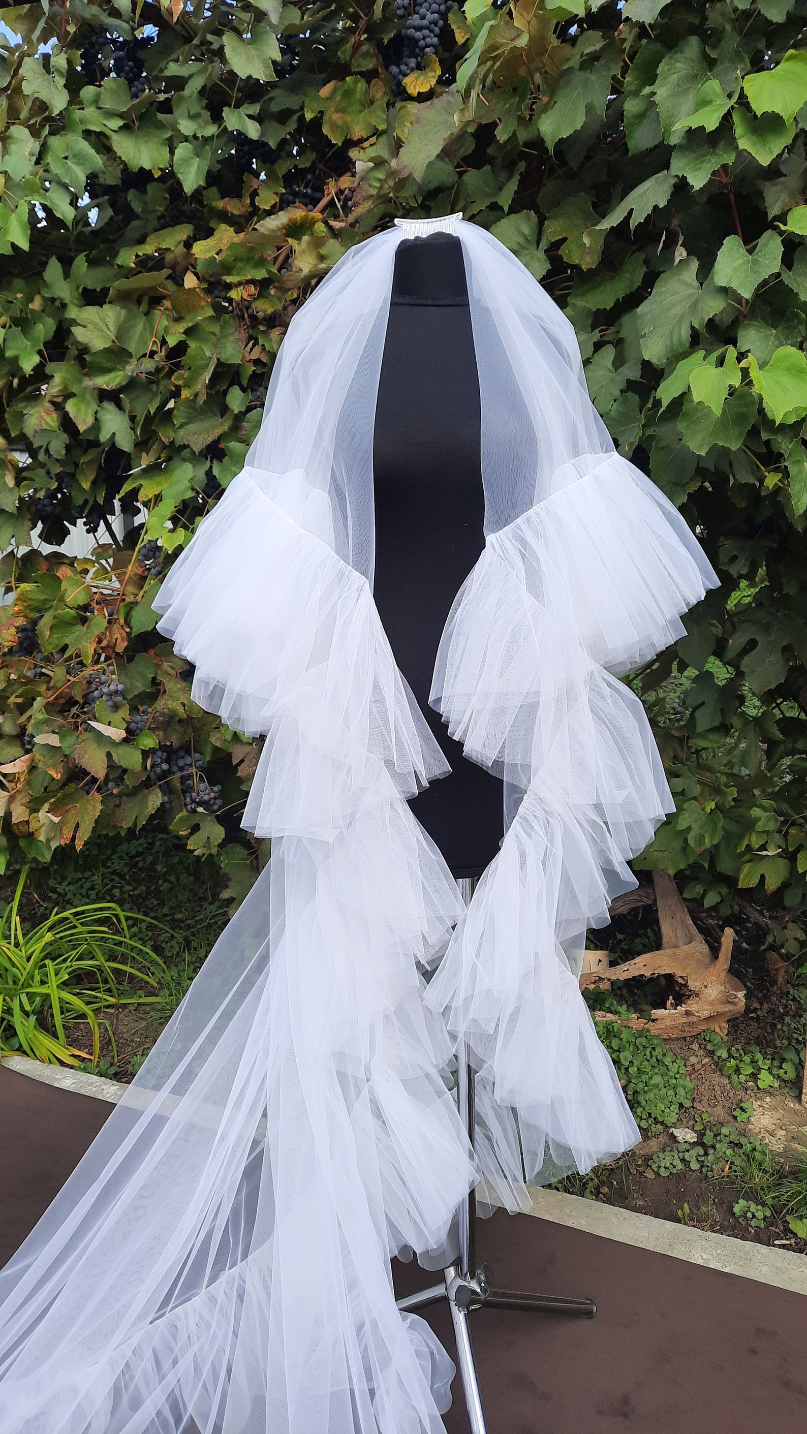 Ruffle Veil Soft Veil Frill Tulle Veil Modern Wedding Bridal - Etsy