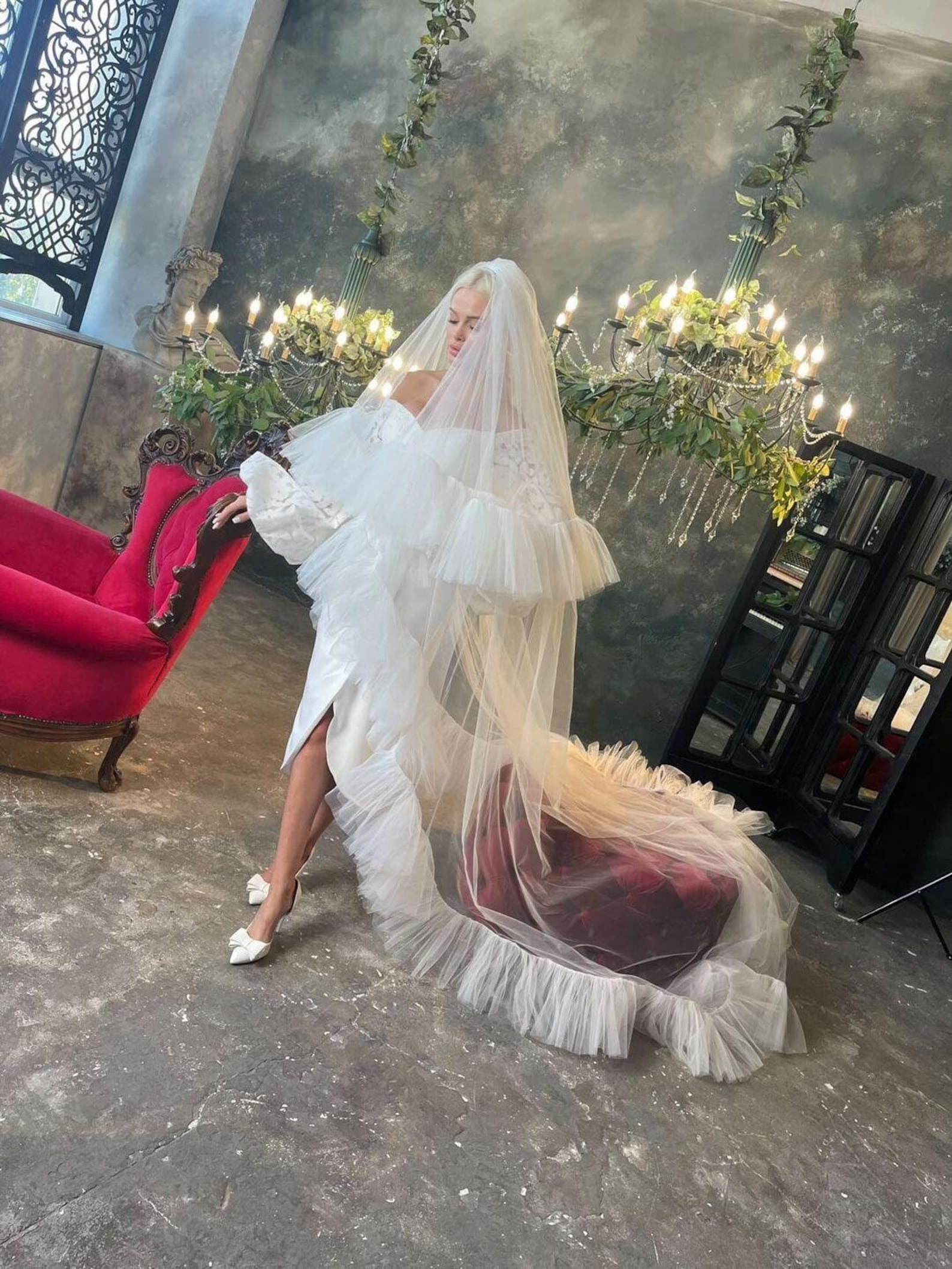 Ruffle Veil Soft Veil Frill Tulle Veil Modern Wedding Bridal - Etsy