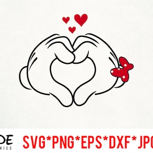 Mickey Heart Hands Instant Download Digital File Svg, Png, Eps, Jpg ...