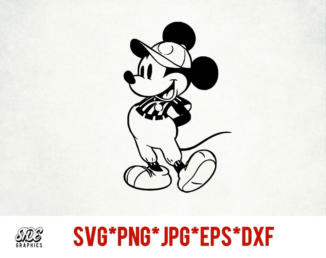 Baseball Mickey Instant Download Digital File Svg, Png, Eps, Jpg, and ...
