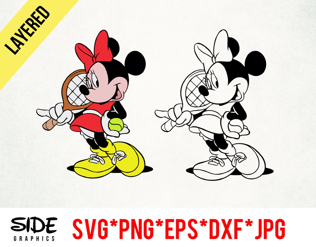 Minnie Tennis Instant Download Digital File Svg, Png, Eps, Jpg, and Dxf ...