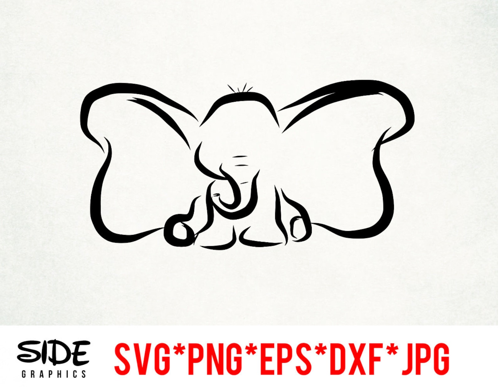 Dumbo Instant Download Digital File Svg, Png, Eps, Jpg, and Dxf Clip ...
