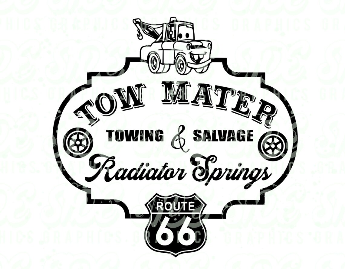 Tow Mater Instant Download Digital File Svg, Png, Eps, Jpg, and Dxf ...