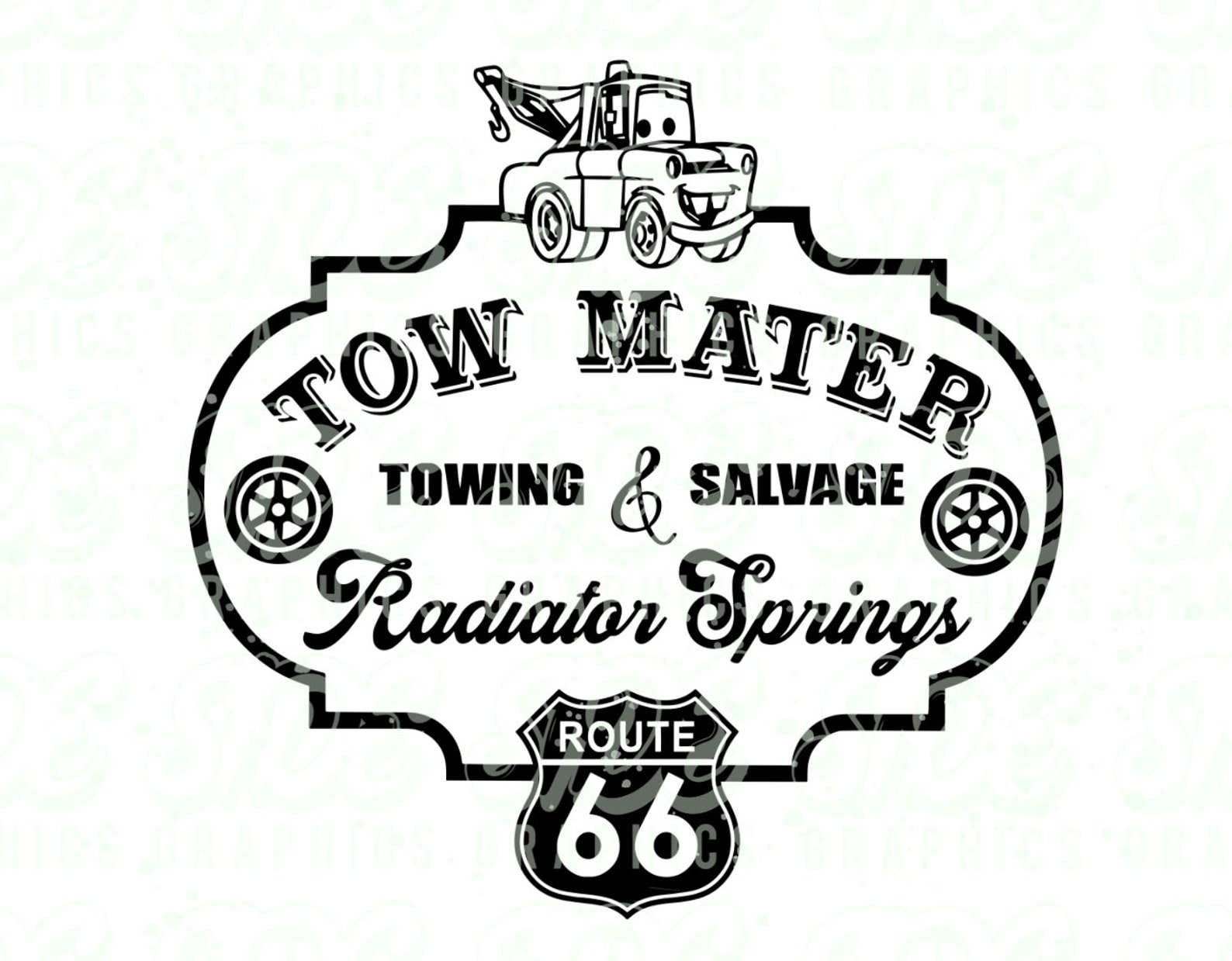 Tow Mater Instant Download Digital File Svg, Png, Eps, Jpg, and Dxf ...