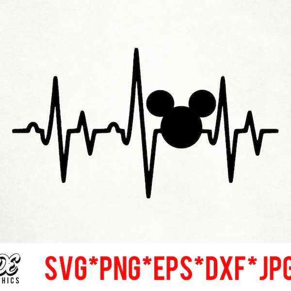 Mickey Heartbeat Svg - Etsy