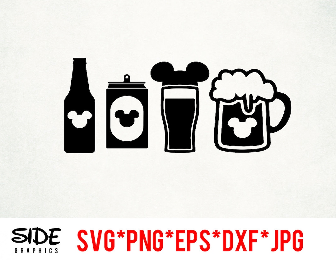 Mickey Drinks Instant Download Digital File Svg, Png, Eps, Jpg, and Dxf ...