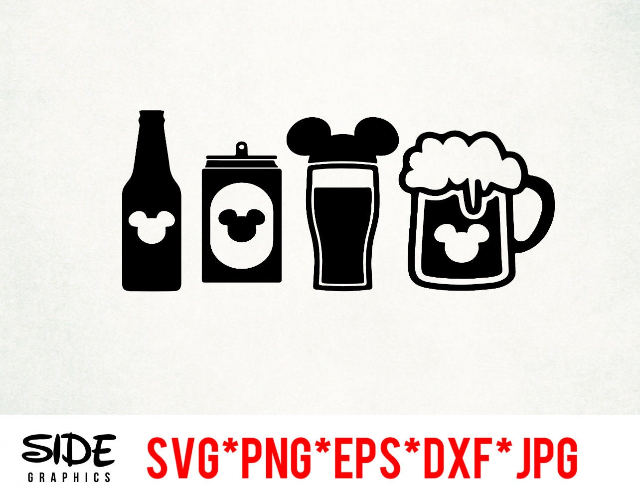 Mickey Drinks Instant Download Digital File Svg, Png, Eps, Jpg, and Dxf ...