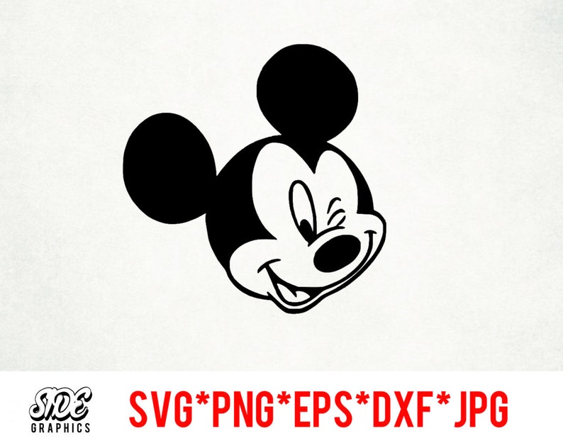 Mickey Wink Instant Download Digital File Svg, Png, Eps, Jpg, and Dxf ...