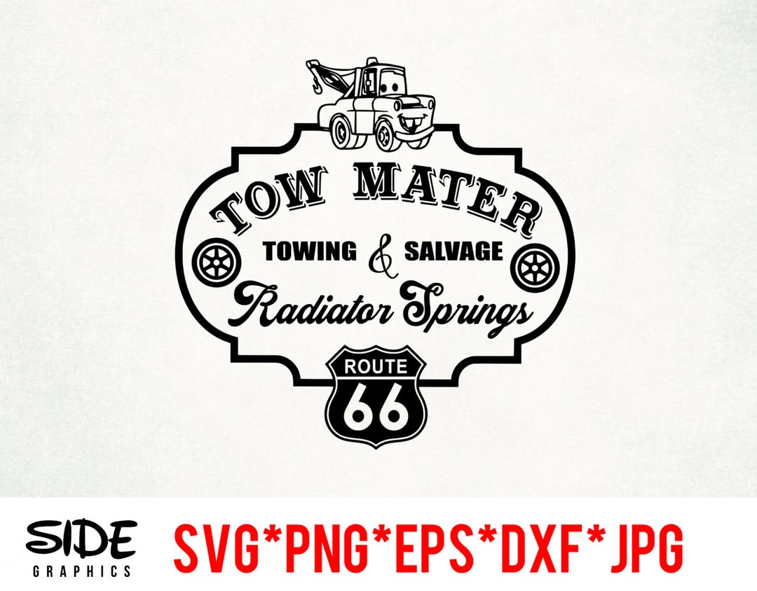 Tow Mater Instant Download Digital File Svg, Png, Eps, Jpg, and Dxf ...