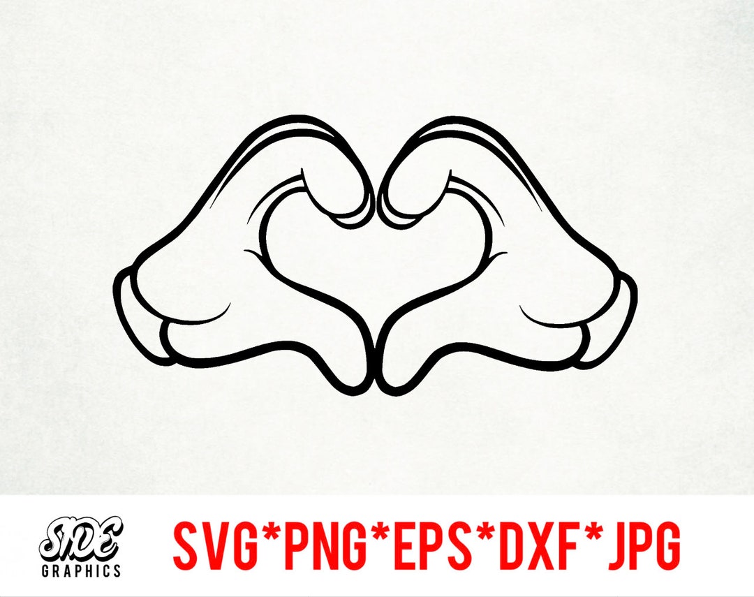 Mickey Heart Hands Instant Download Digital File Svg, Png, Eps, Jpg ...