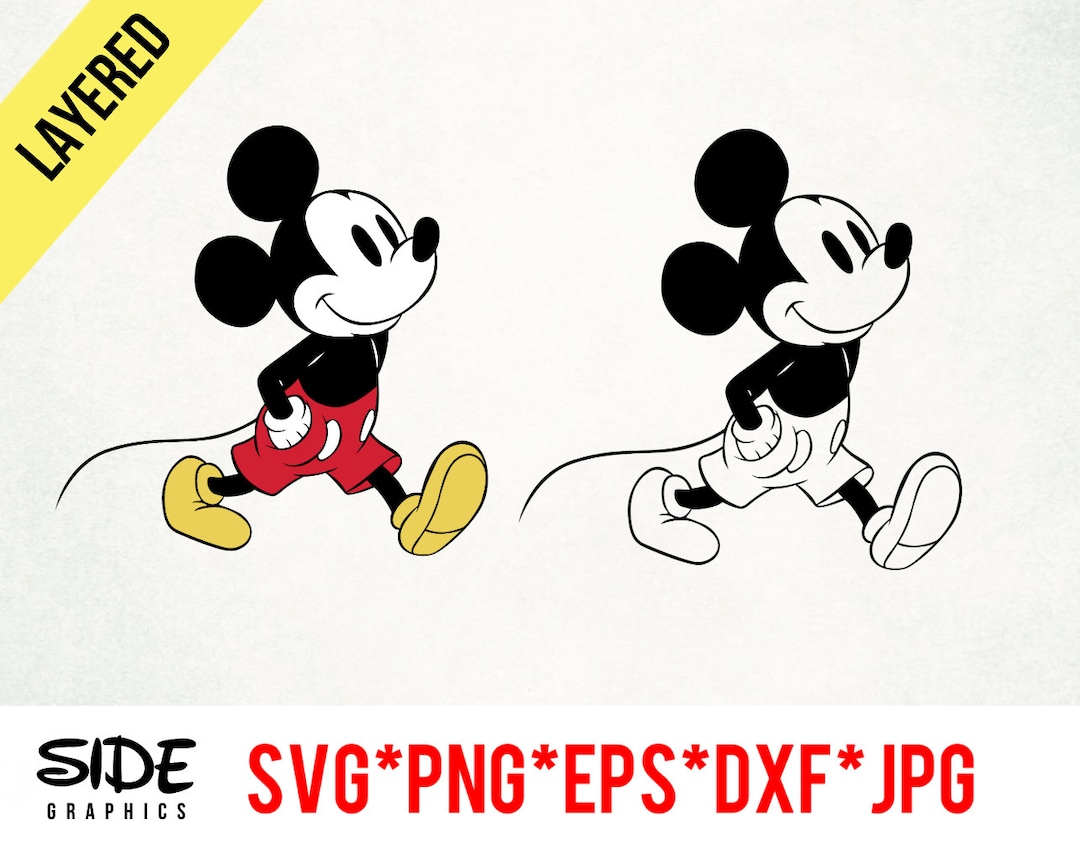 Walking Mickey Instant Download Digital File Svg, Png, Eps, Jpg, and ...